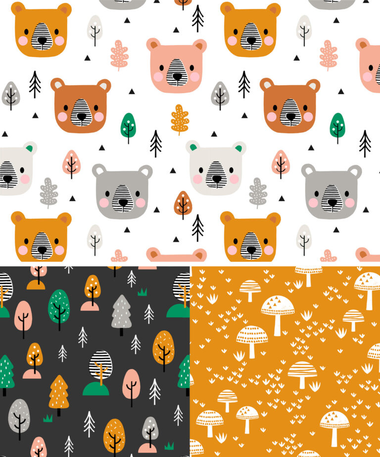 bear forest - wendy kendall designs - freelance surface pattern designer