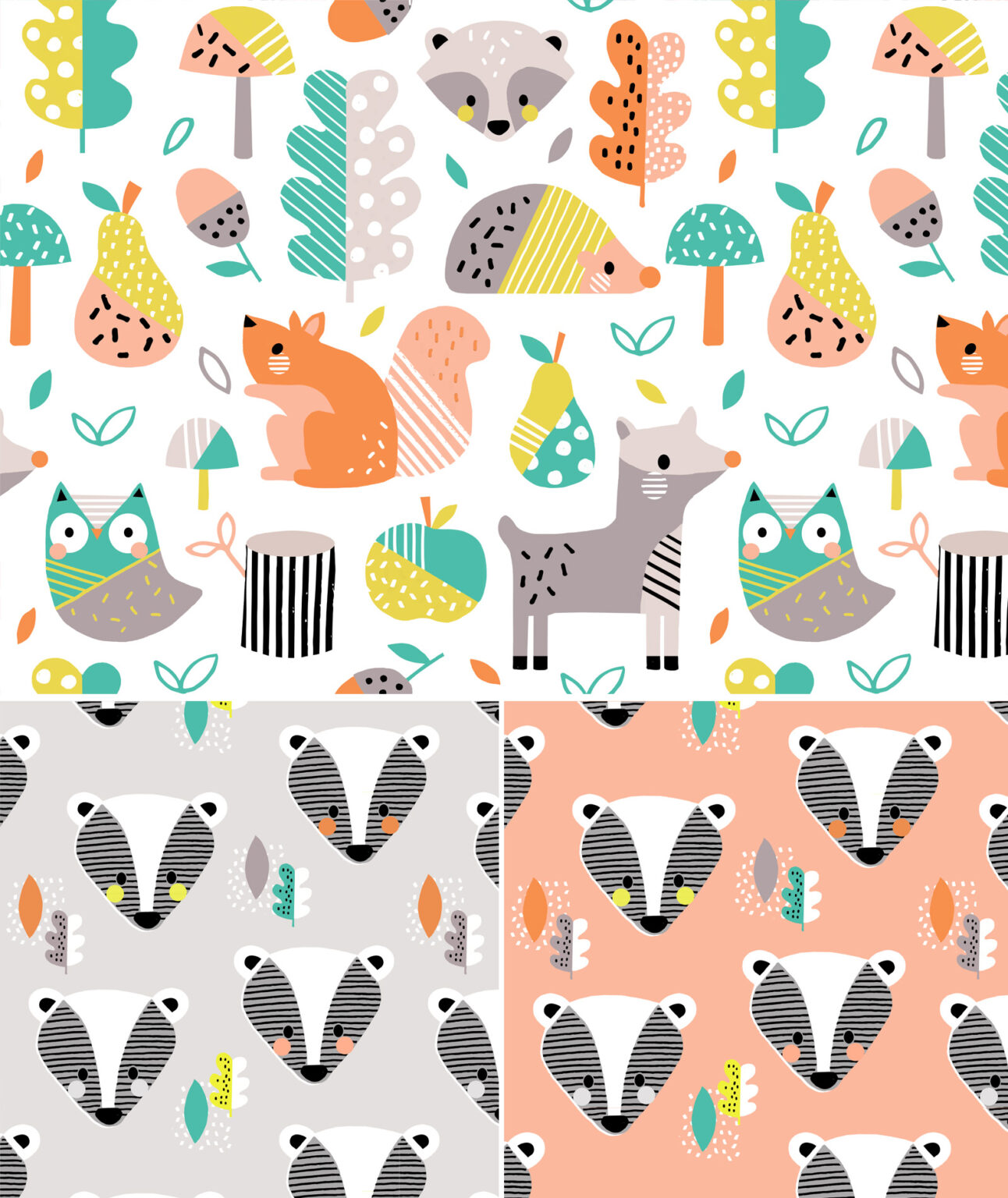 forest friends - wendy kendall designs - freelance surface pattern designer