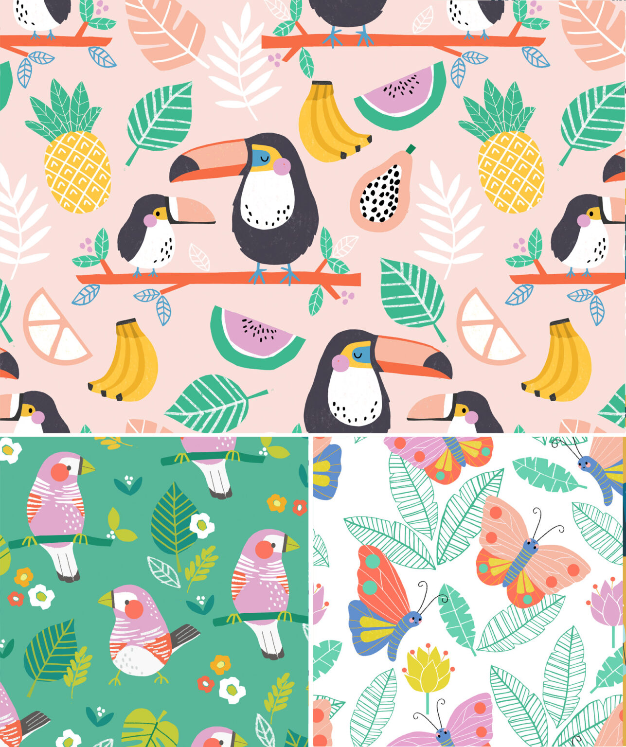 tropical treetops - wendy kendall designs - freelance surface pattern designer