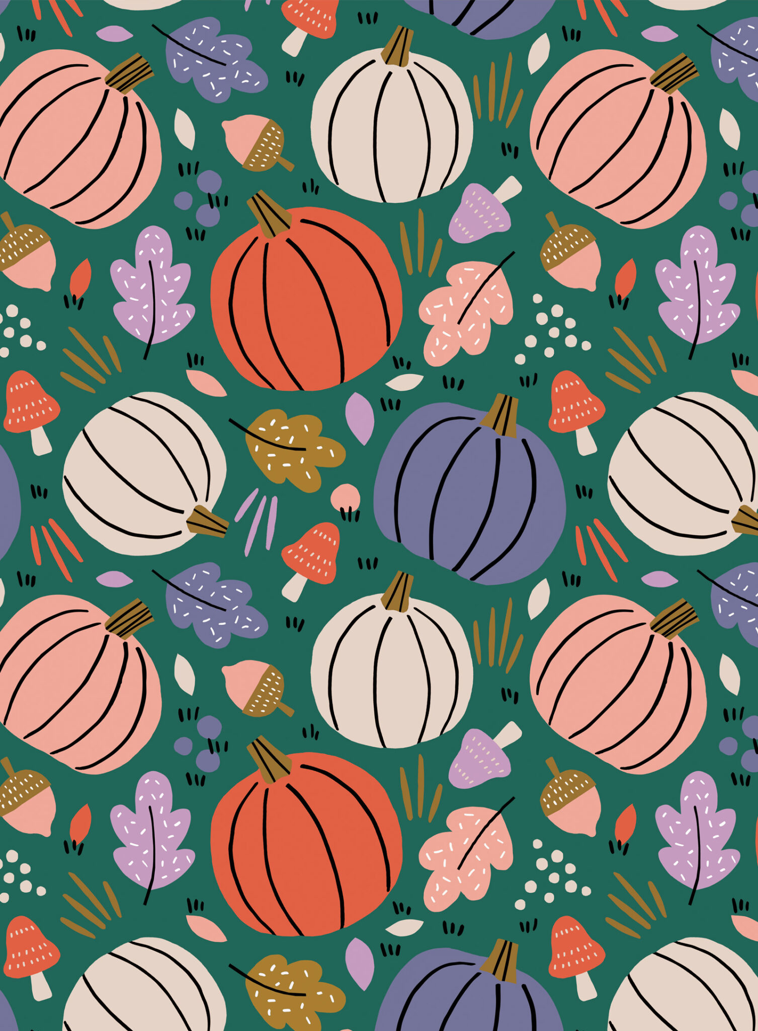 pumpkin patch - wendy kendall designs - freelance surface pattern designer